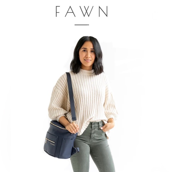 Fawn Design | Bags | Fawn Design The Mini Backpack Bag Navy Gold | Poshmark